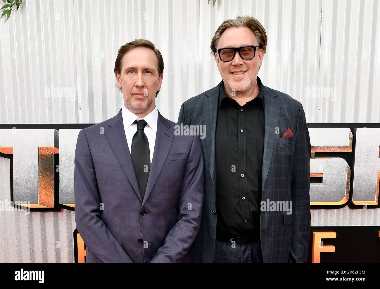 Screenwriters John Hoeber, left, and Erich Hoeber attend the premiere ...