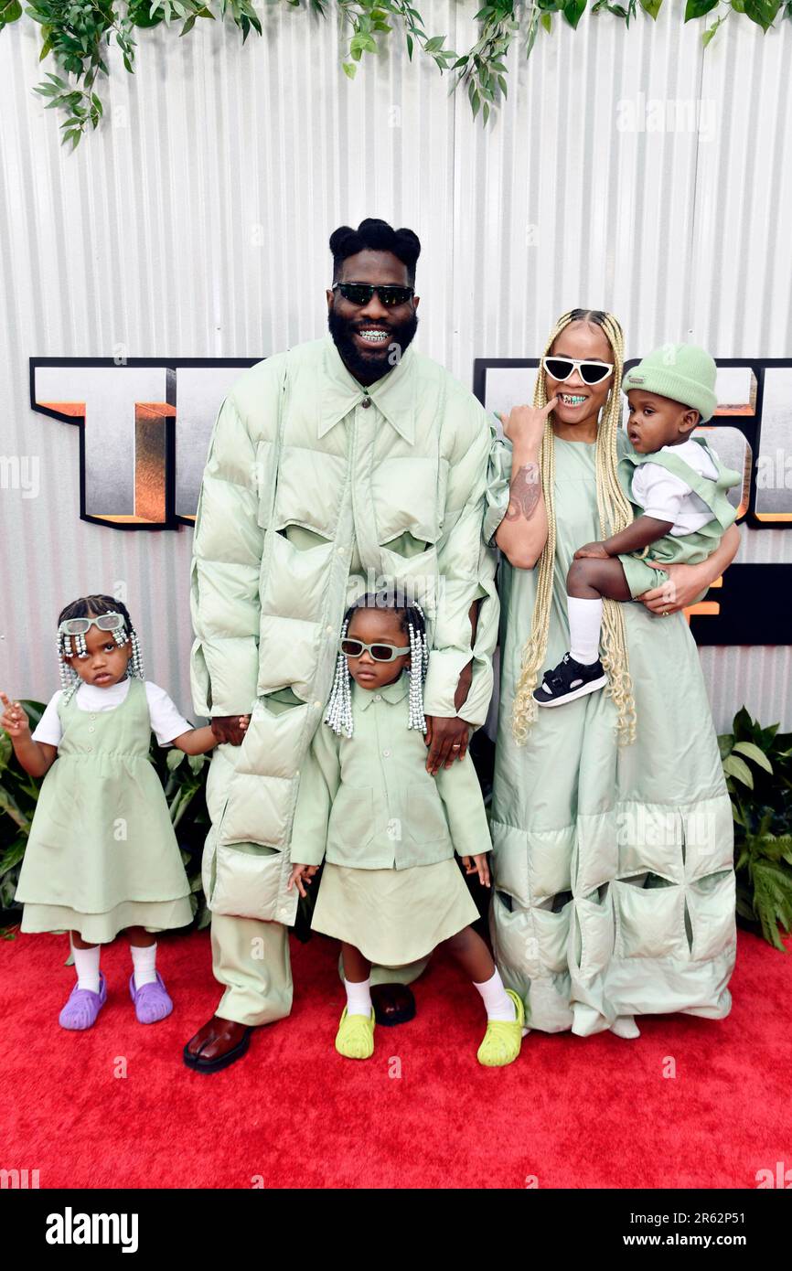 Tobe Nwigwe, center, his wife Martica Fat Nwigwe and children attend ...