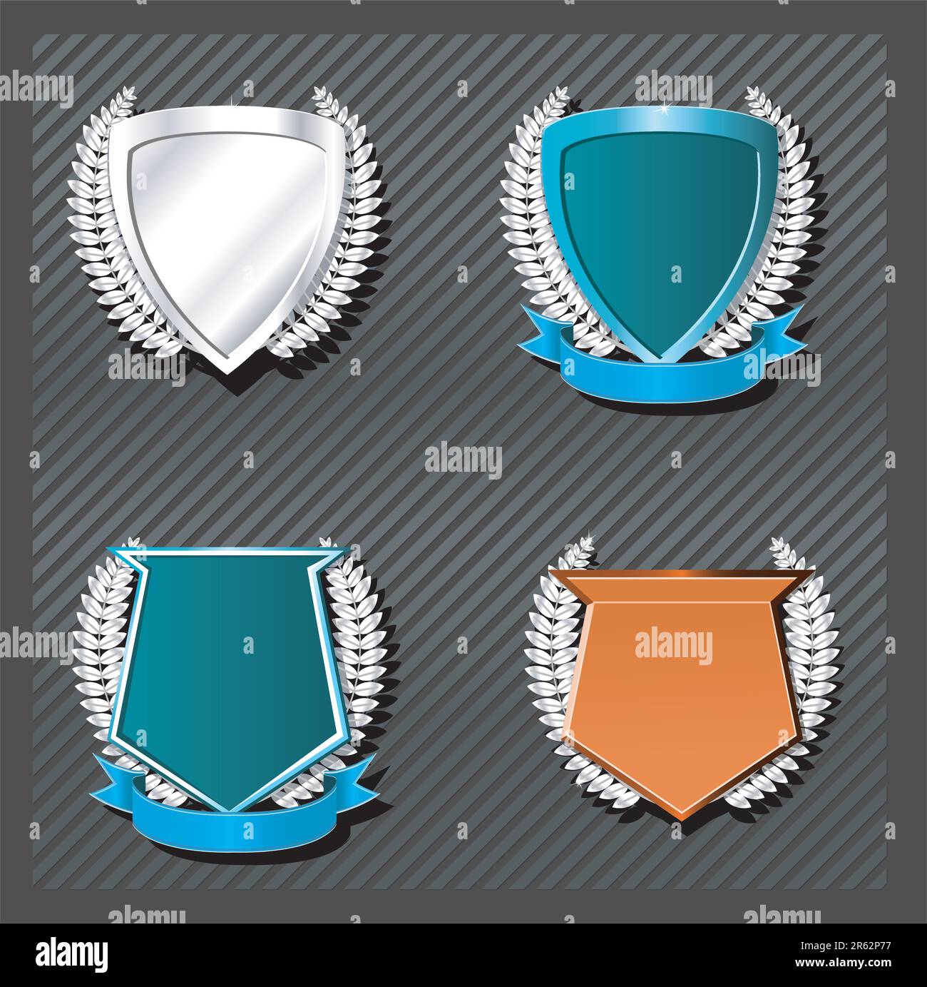 Silver Emblems and Insignia blank templates Stock Vector Image & Art ...