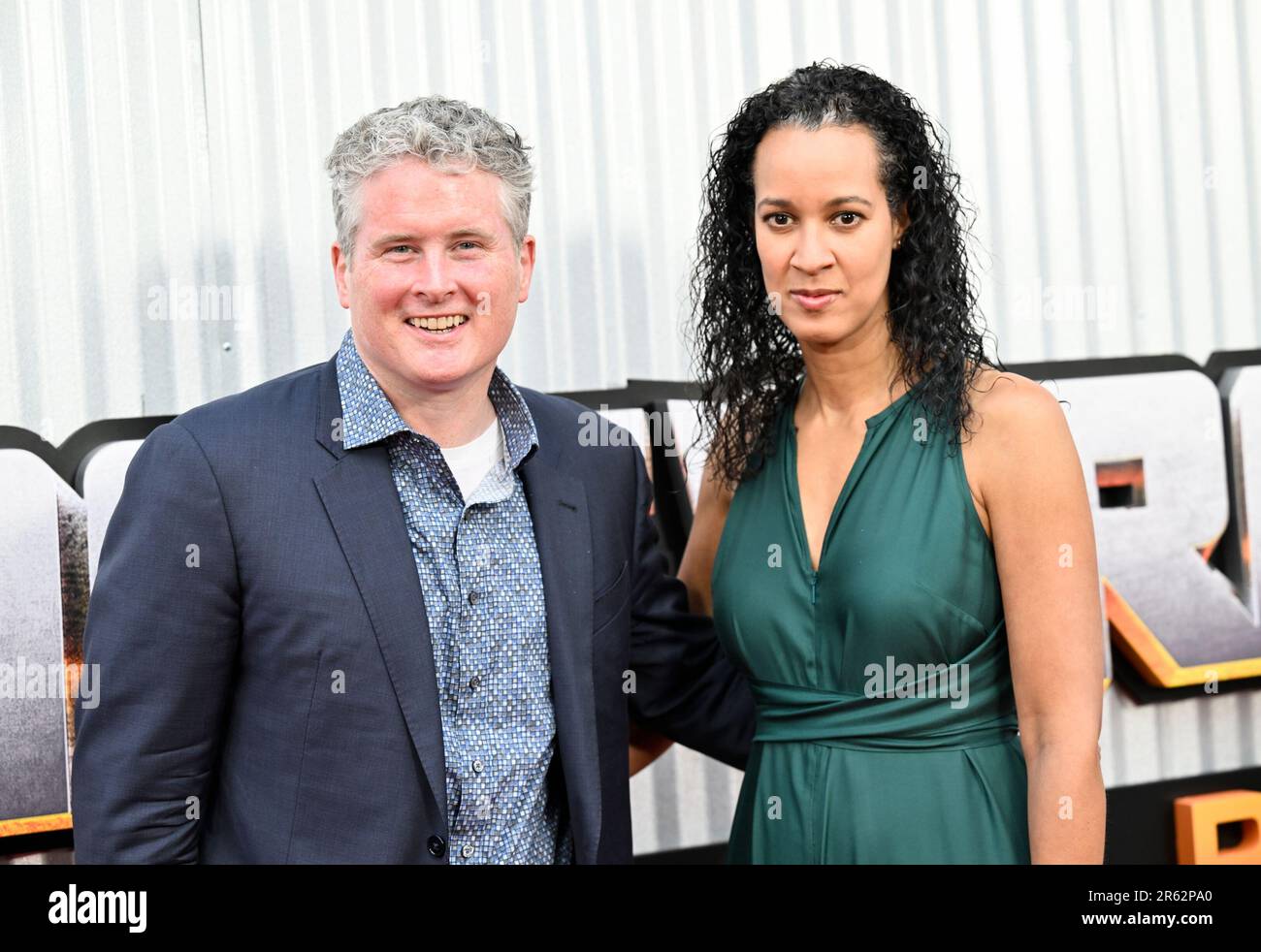 Hasbro CEO Chris Cocks, left, and wife attend the premiere of ...