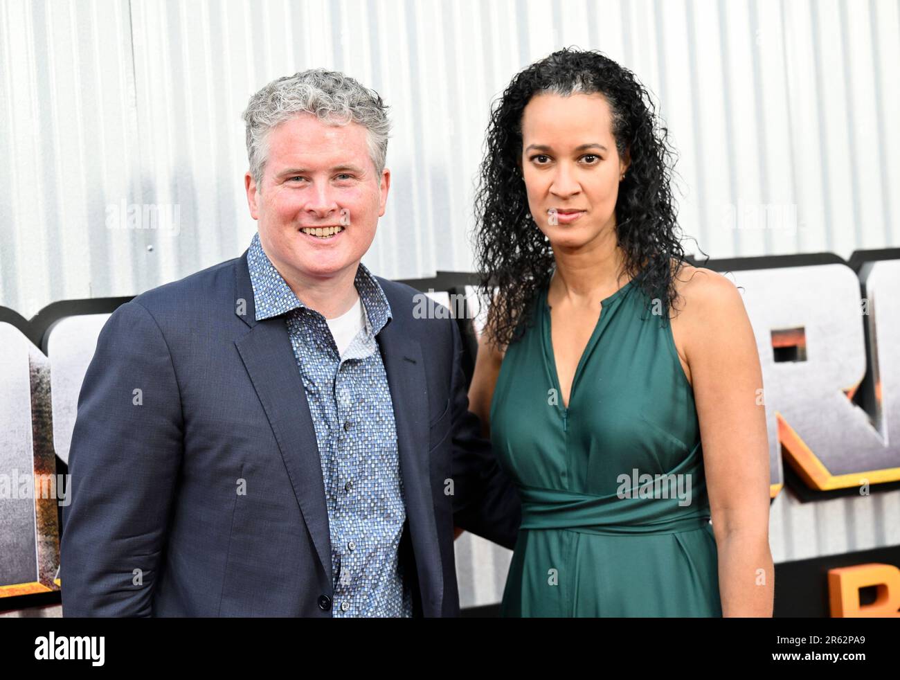 Hasbro CEO Chris Cocks, left, and wife attend the premiere of ...
