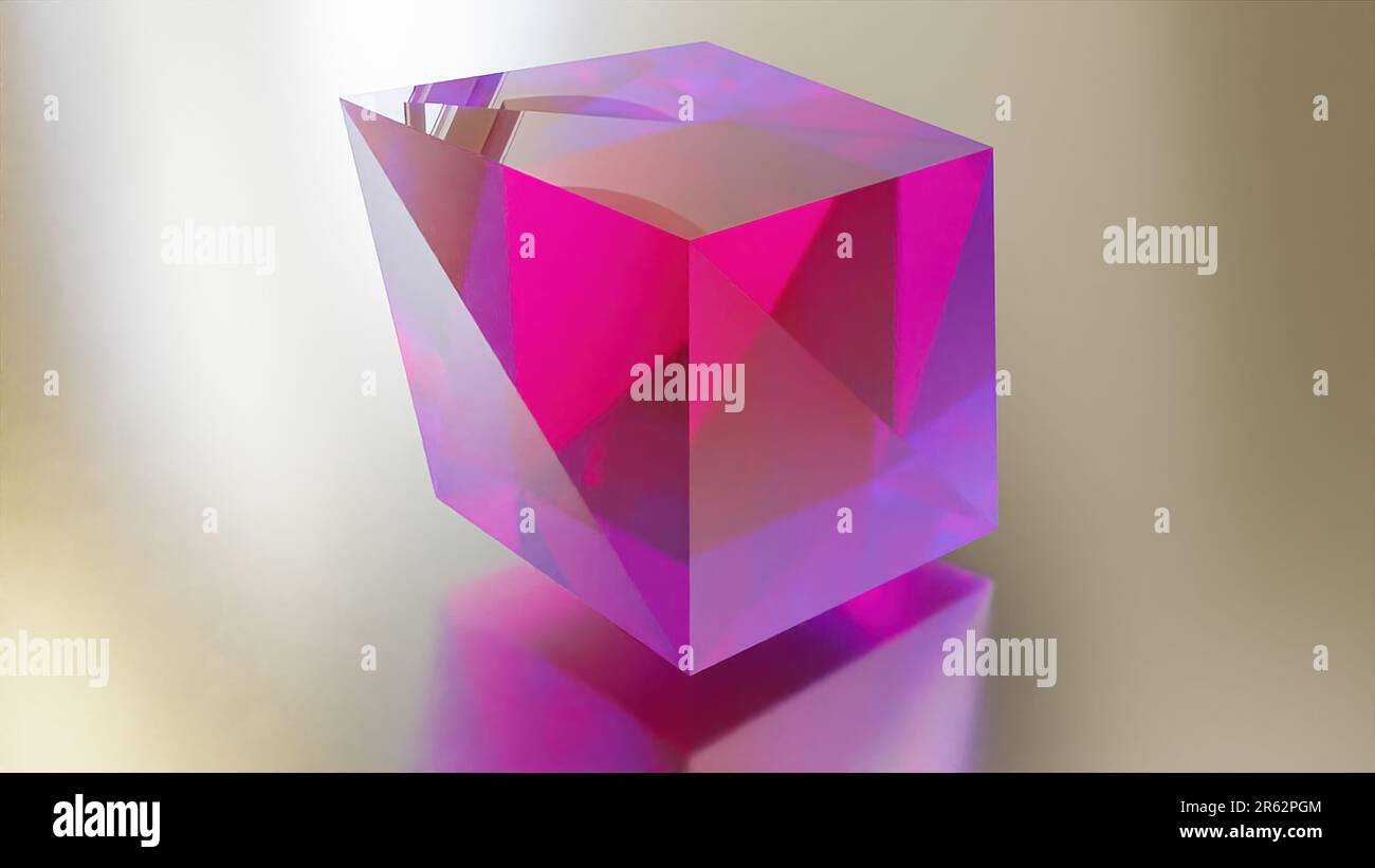 Abstract cube deformed. Computer generated 3d render Stock Photo - Alamy
