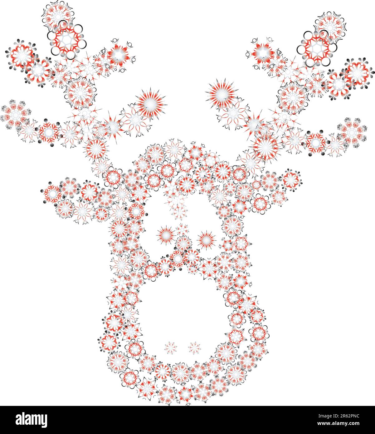 christmas reindeer via different snowflakes - vector illustration Stock ...