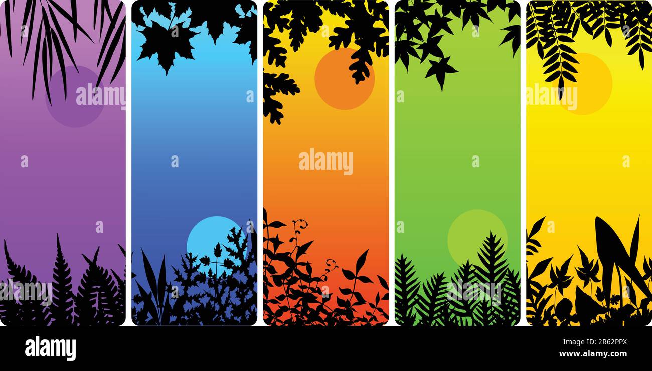 Set of editable vector vertical banners of plants Stock Vector Image ...