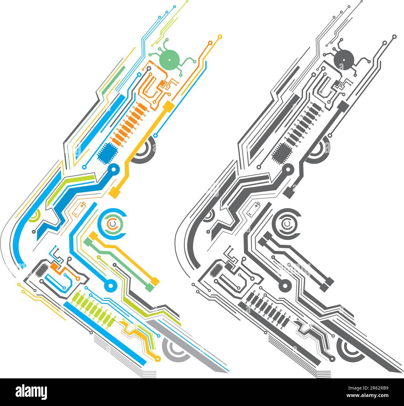 Electric circuit brain Cut Out Stock Images & Pictures - Alamy