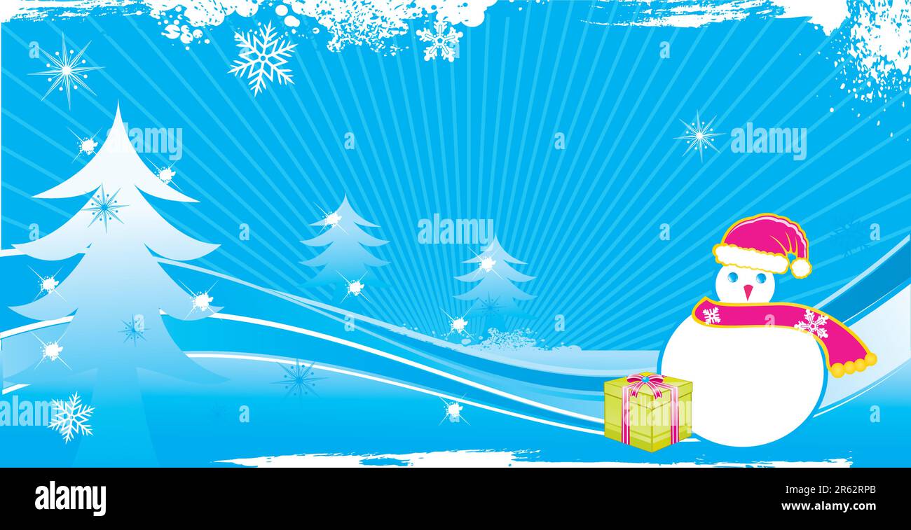 Snow man present box Stock Vector Images - Alamy