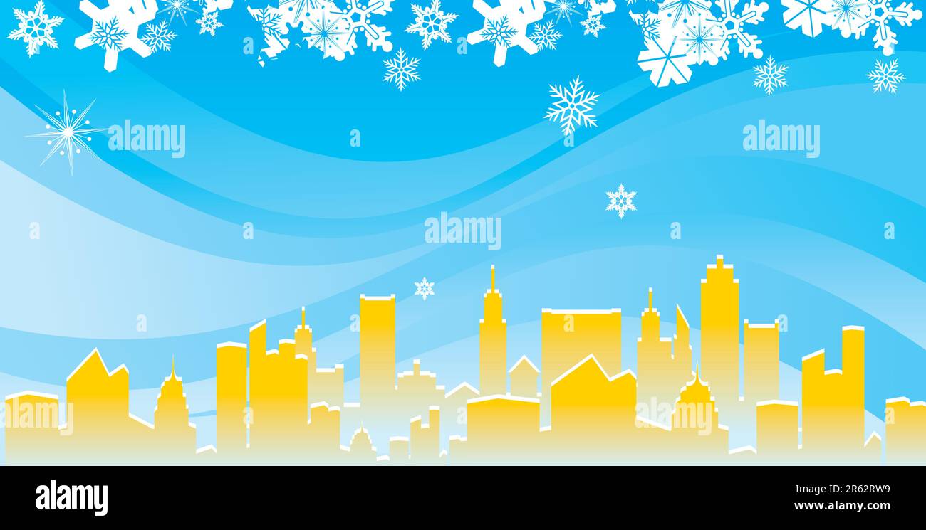 Winter city Stock Vector Images - Alamy