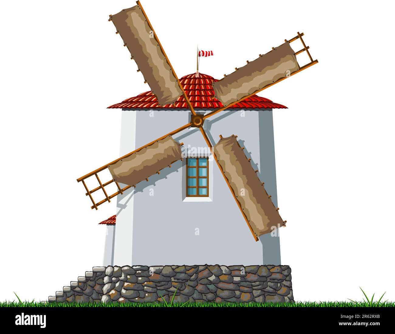 Mill stone on grass Stock Vector Images - Alamy