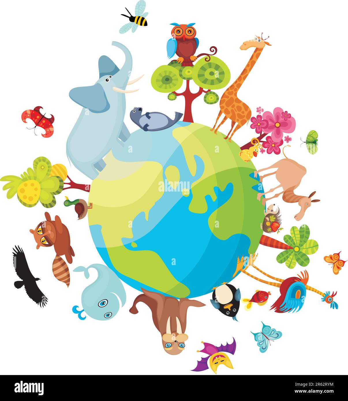 vector illustration of a animal planet Stock Vector Image & Art - Alamy