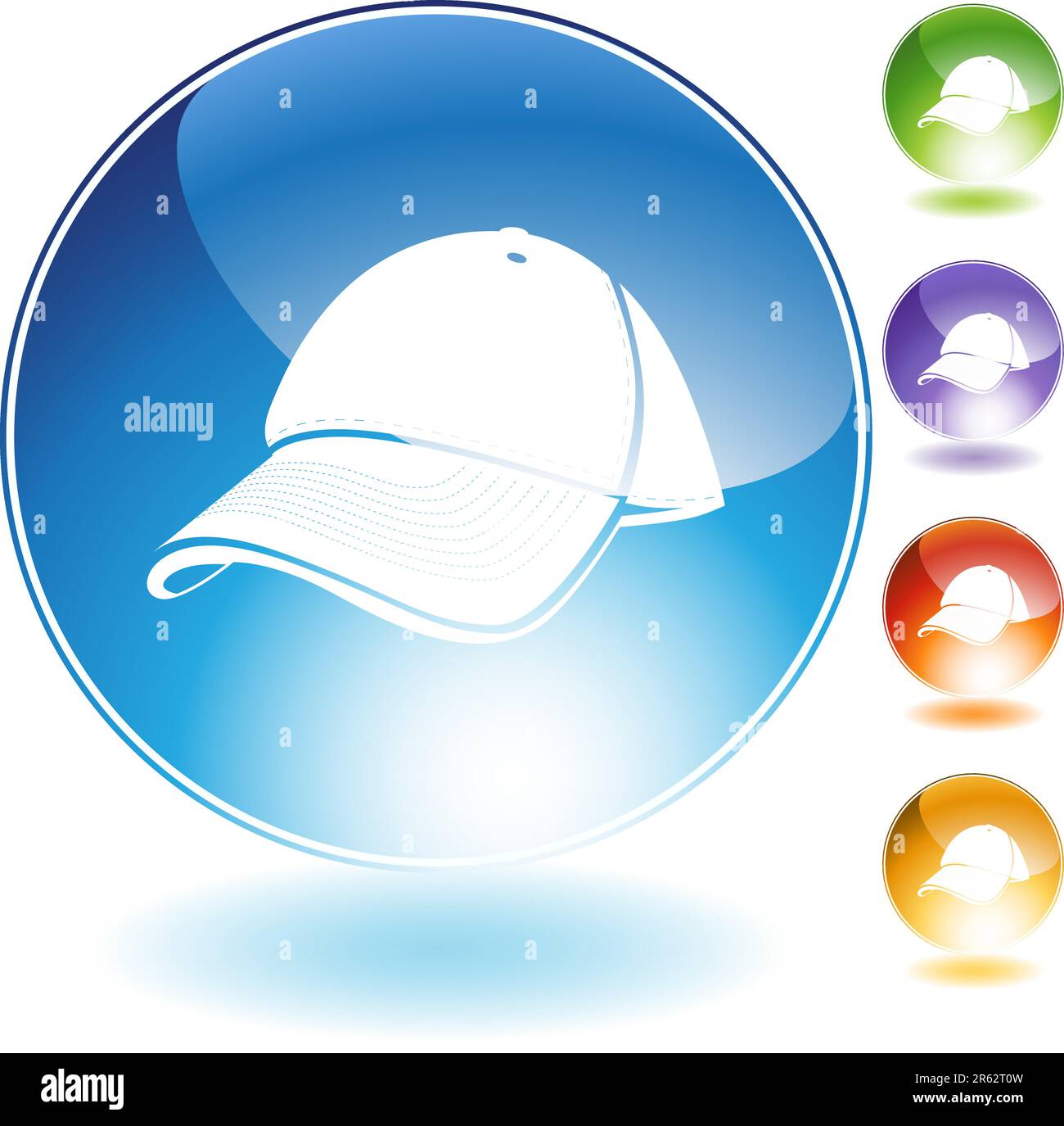 Baseball cap crystal icon set isolated on a white background Stock ...