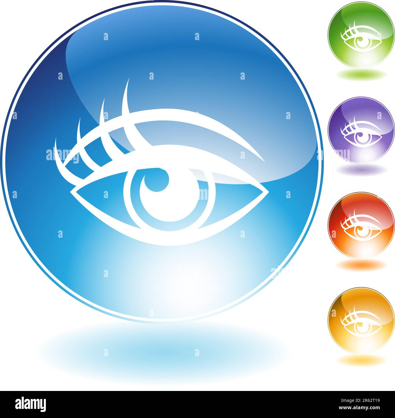 Human eye crystal icon set isolated on a white background Stock Vector ...