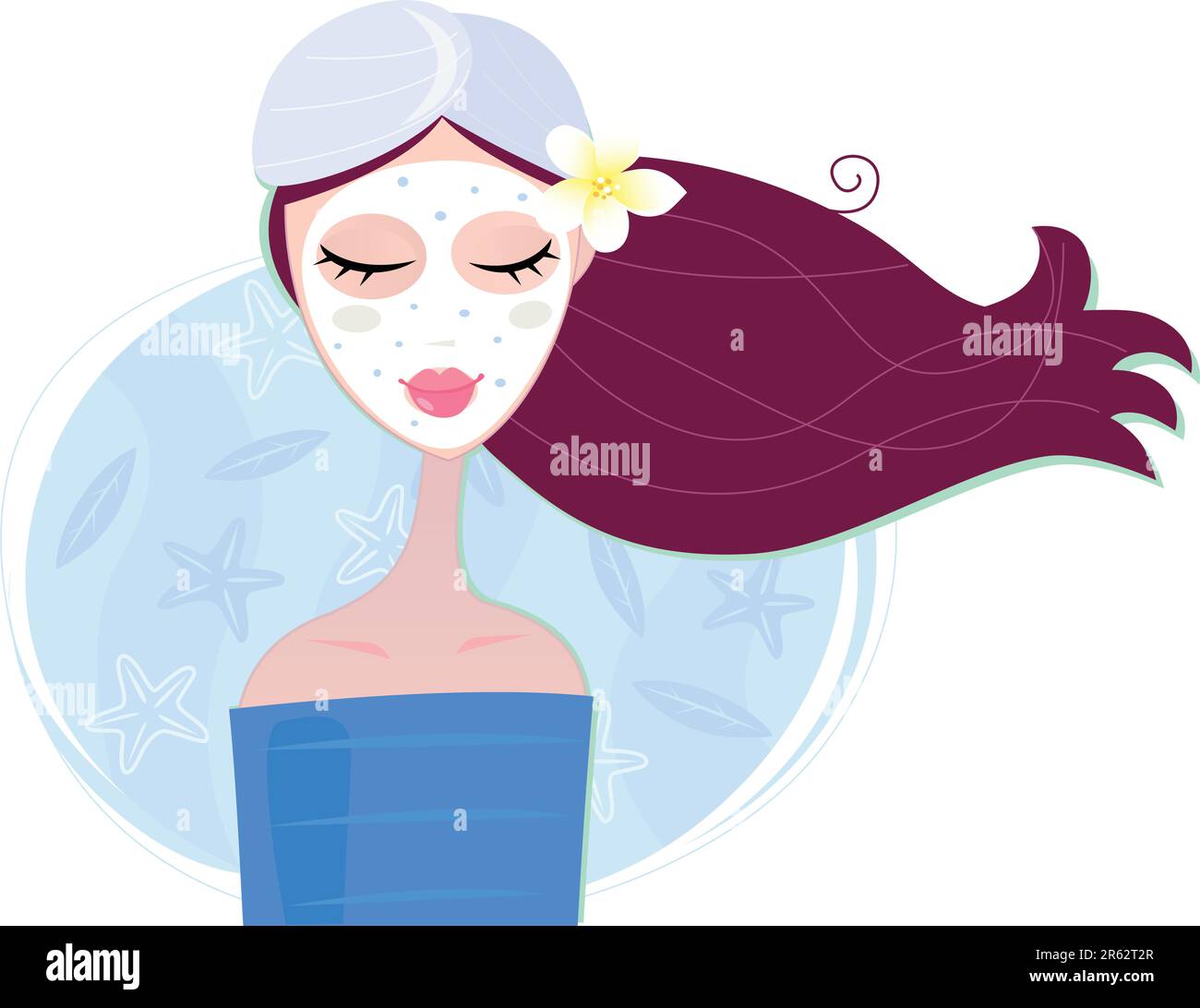 Young woman with facial mask. Vector Illustration Stock Vector Image ...