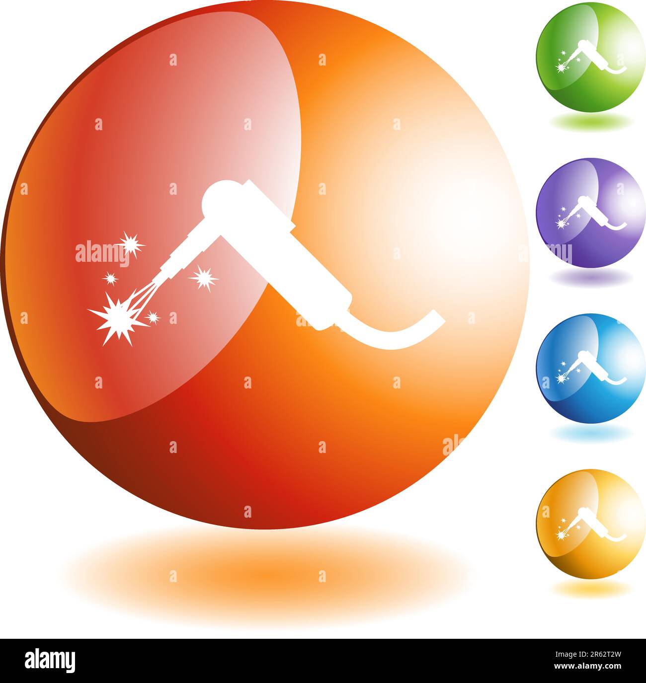 Welding torch web button isolated on a background Stock Vector Image ...