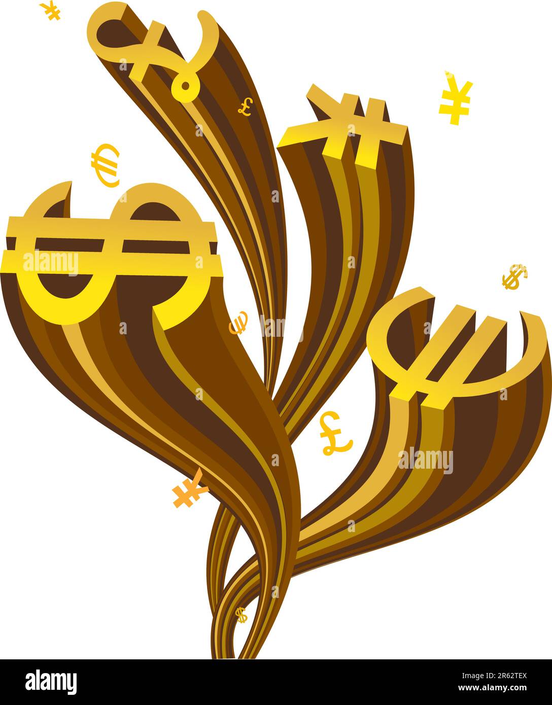 flying currency symbols Stock Vector Image & Art - Alamy