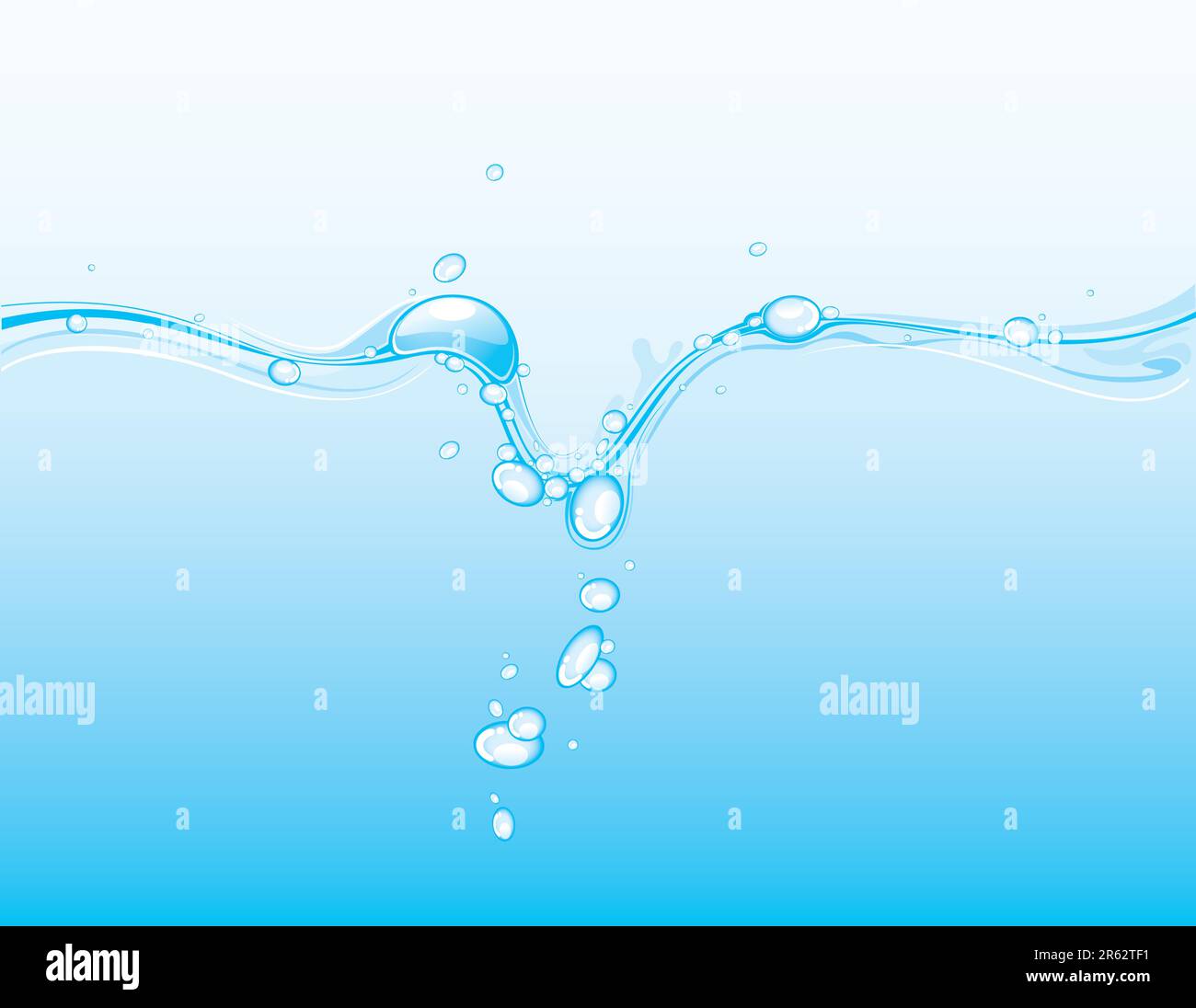 Ribbon effect with water drops on graduated blue background Stock ...