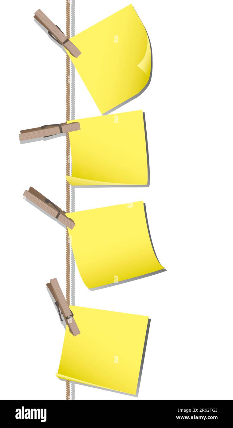 Clothes line with memo notes. Please check my portfolio for more ...