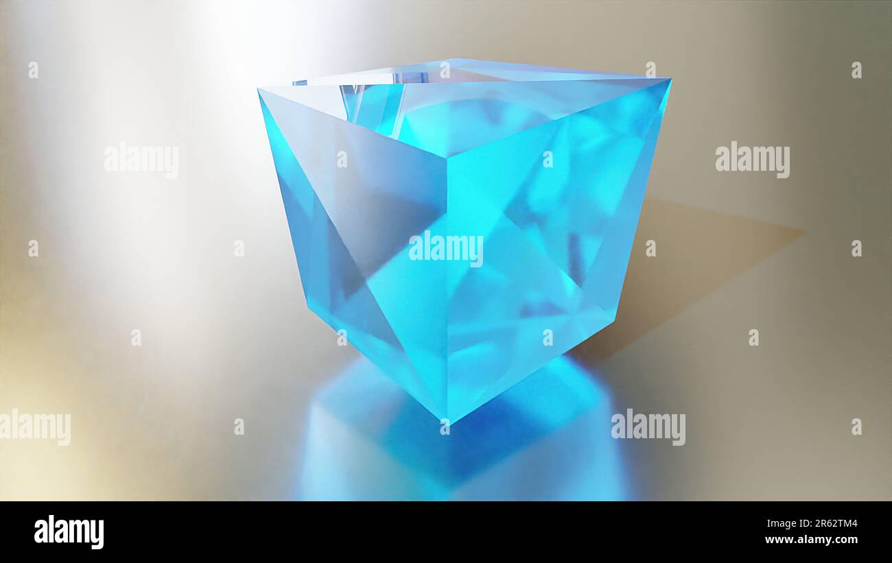 Abstract cube deformed. Computer generated 3d render Stock Photo - Alamy
