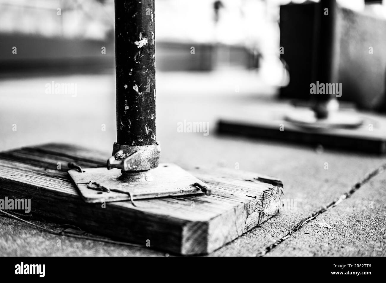 Typical leveling support block as the baseplate of an erected scaffold ...