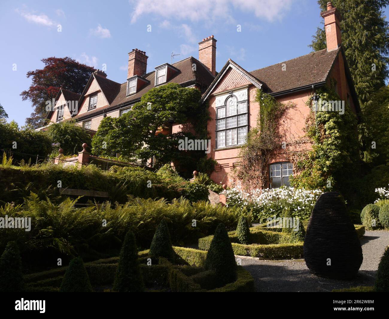 Hergest Croft house, Kington, Herefordshire, UK, as viewed from the box ...