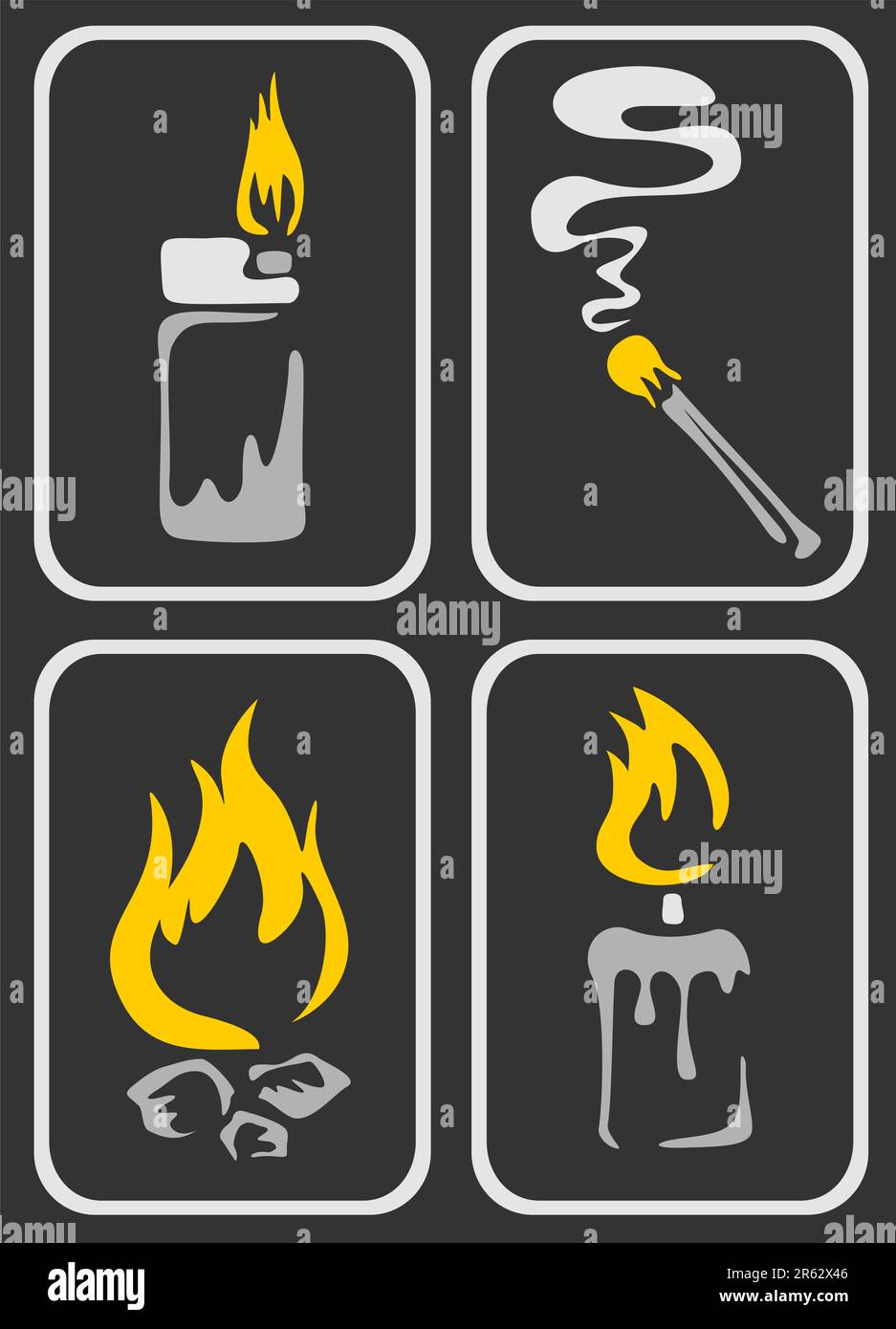 Four ornate fire symbols on a black background Stock Vector Image & Art ...