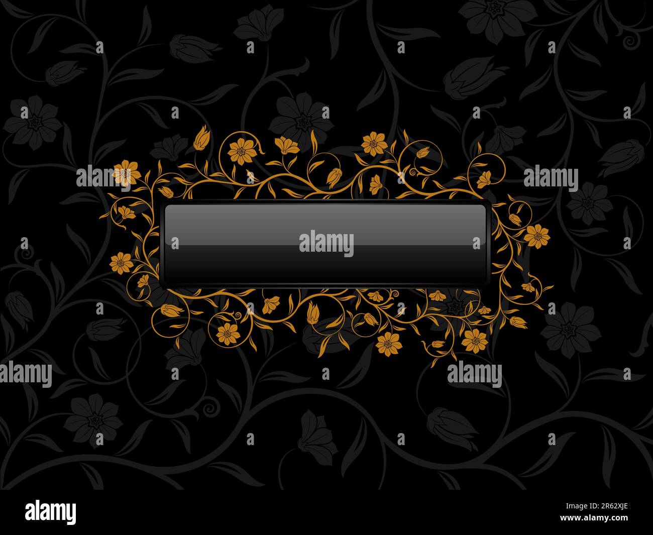 Floral banner for sample text. Vector illustration Stock Vector Image ...