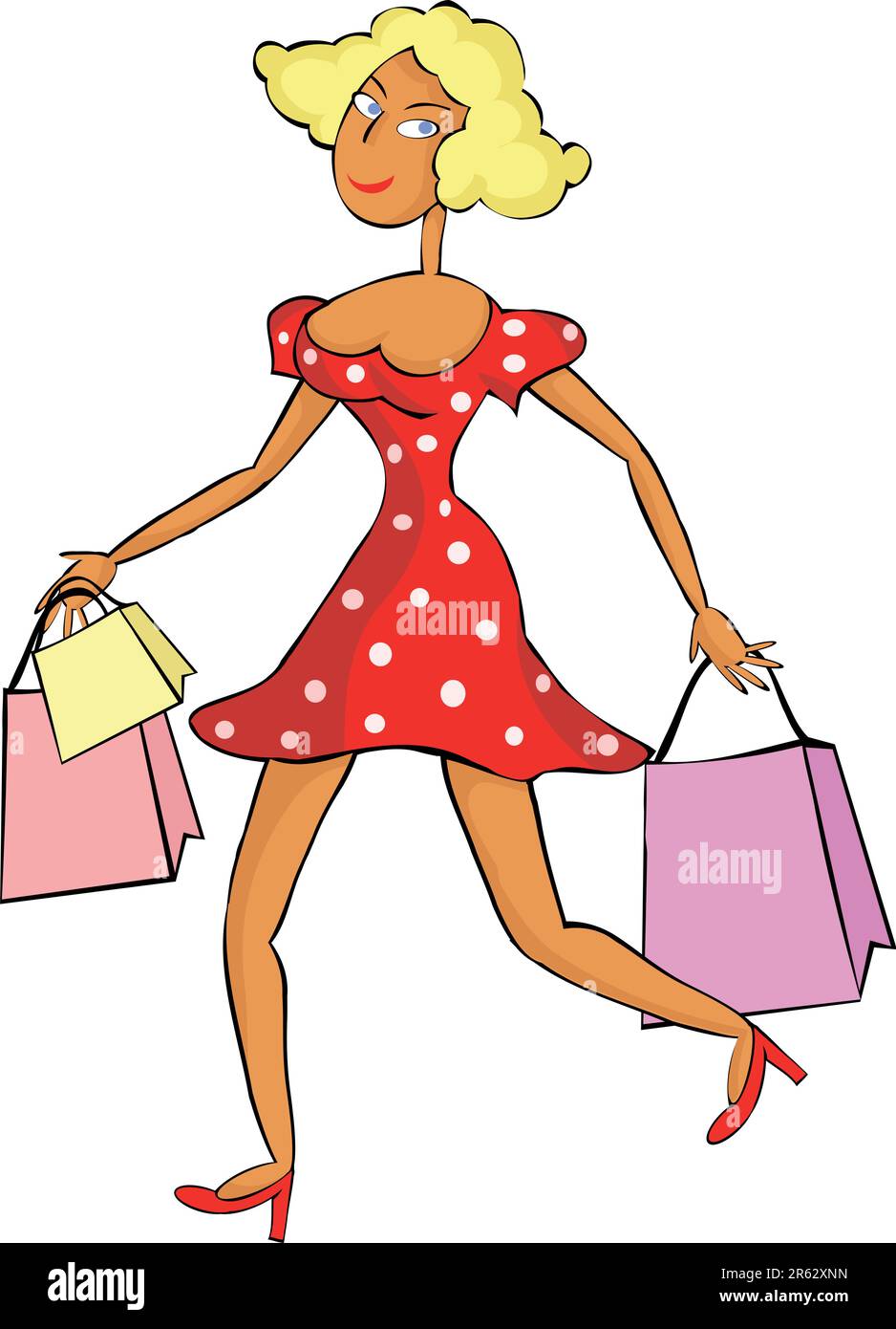 Woman shopping in shoe Stock Vector Images - Alamy