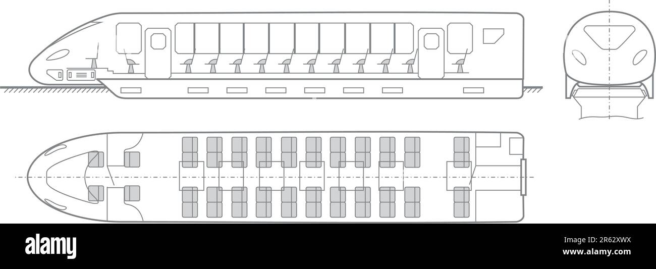 drawing speed passenger trains on the magnetic suspension Stock Vector ...