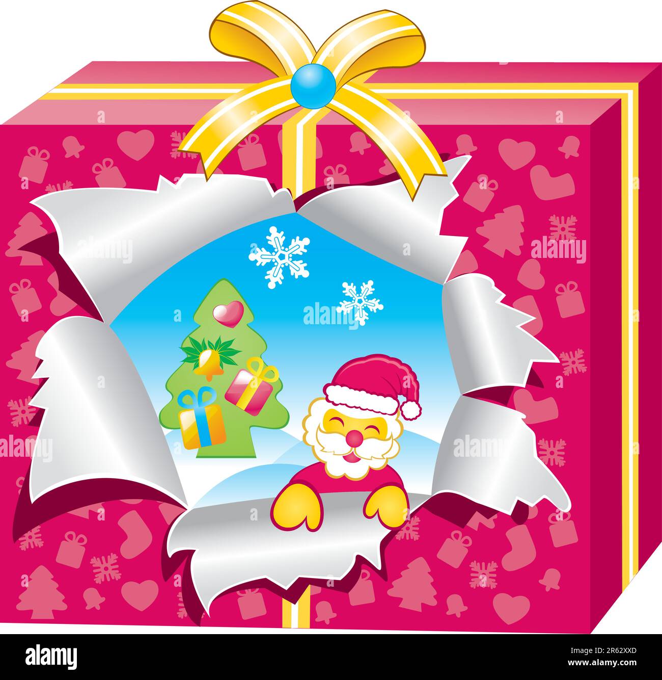 Pink heart gift box Stock Vector Images - Alamy