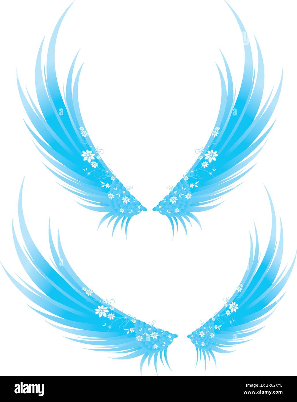 Two version,bule color wings pattern design Stock Vector Image & Art ...