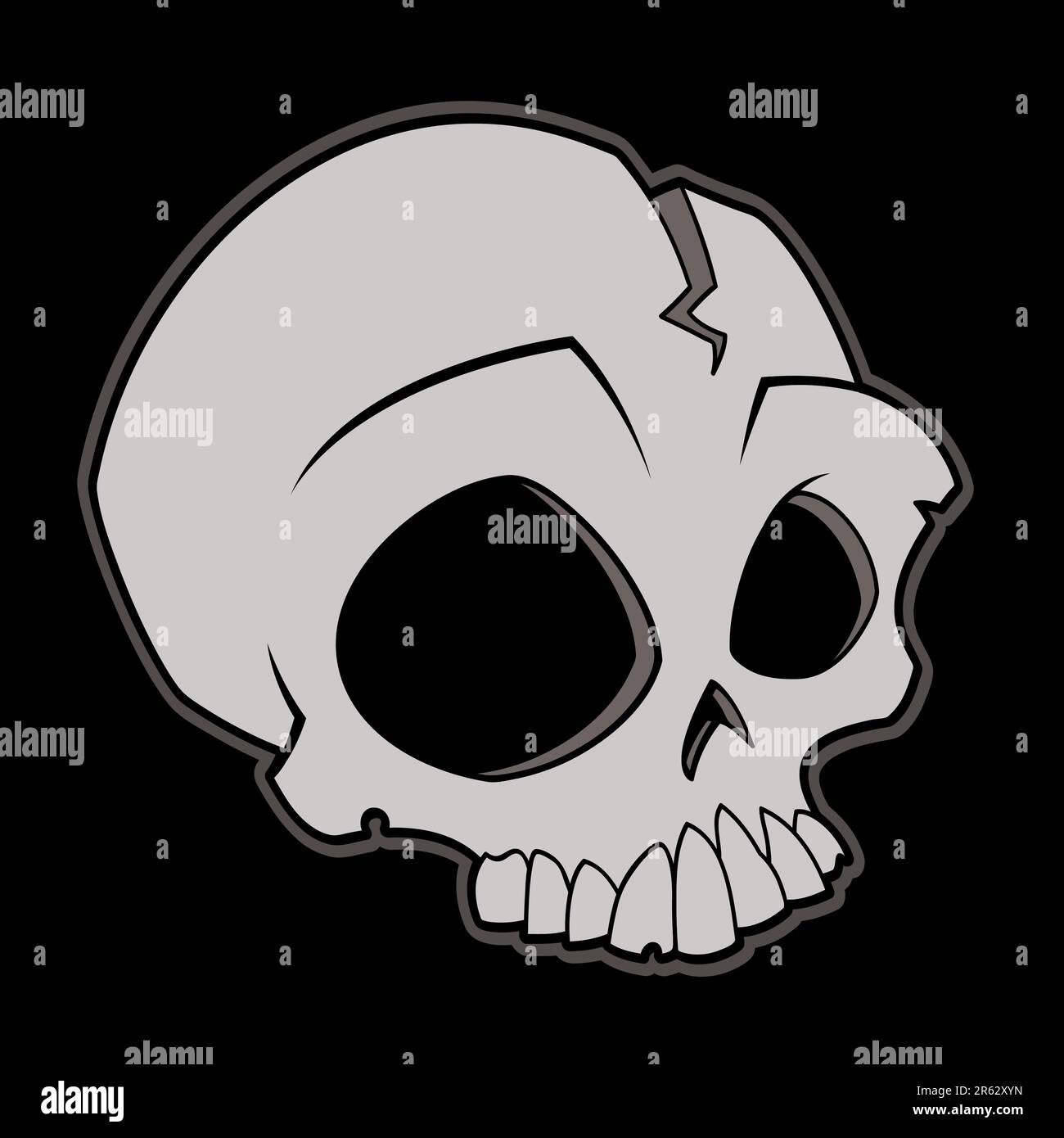 Cartoon vector illustration of a skull Stock Vector Image & Art - Alamy