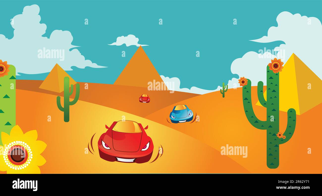 Car in african desert Stock Vector Images - Alamy