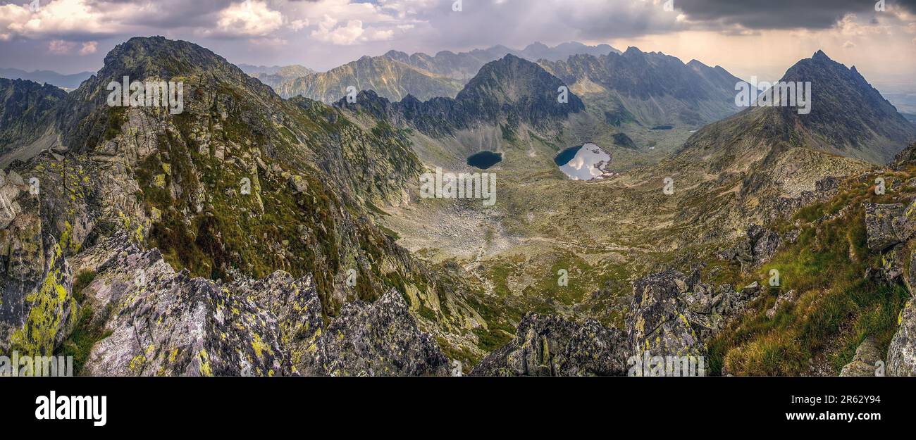 Panorama with summer mountain landscape. View on High Tatra Mountains ...
