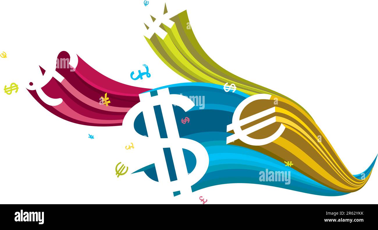 Colorful flowing currency symbol background Stock Vector Image & Art ...