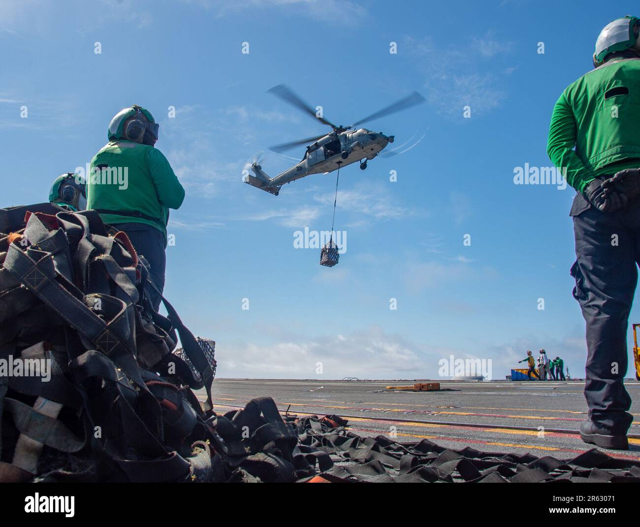 230606-N-JO823-1028 (June 6, 2023) An MH-60S Sea Hawk, attached to the ...