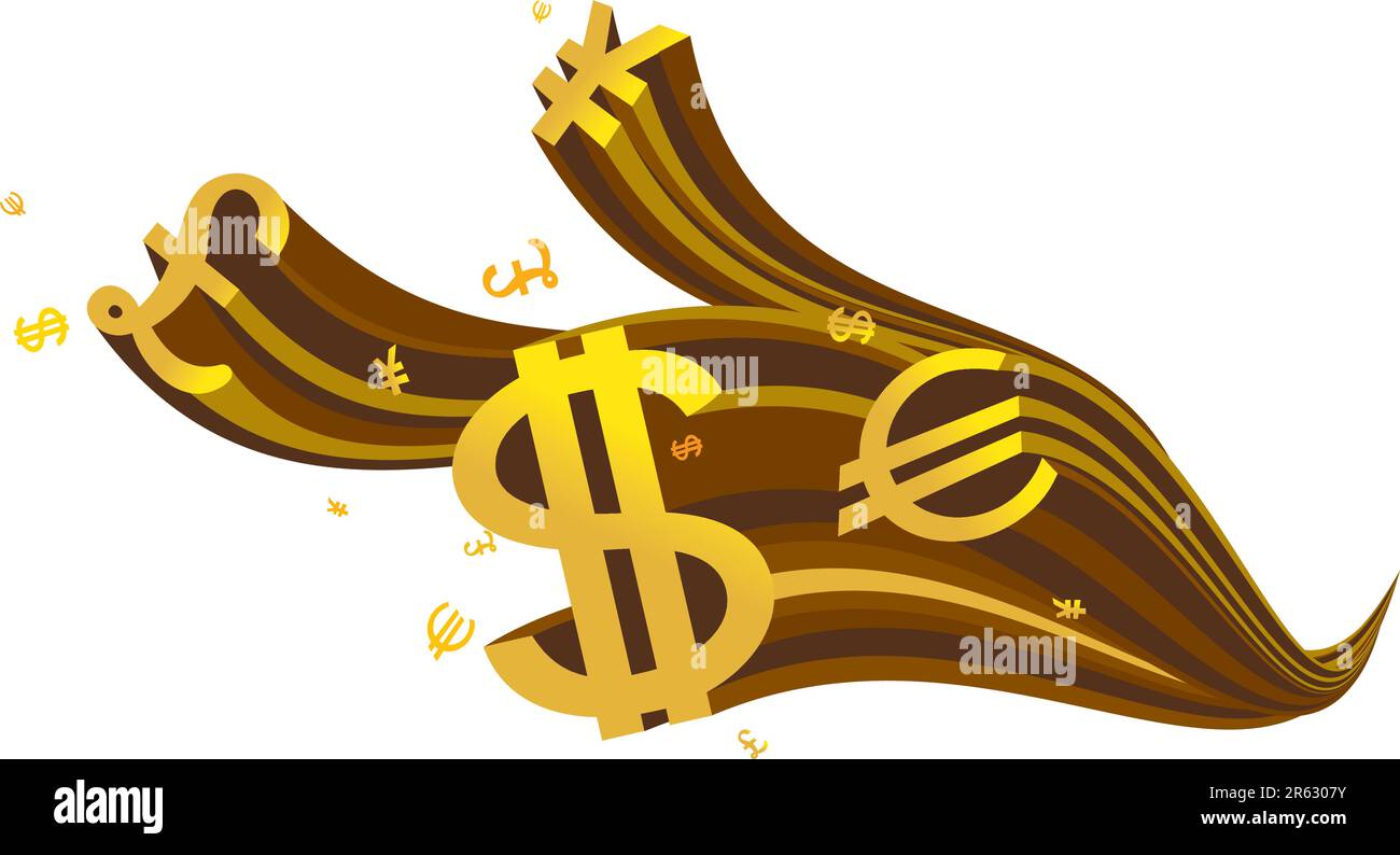 flying currency symbols Stock Vector Image & Art - Alamy