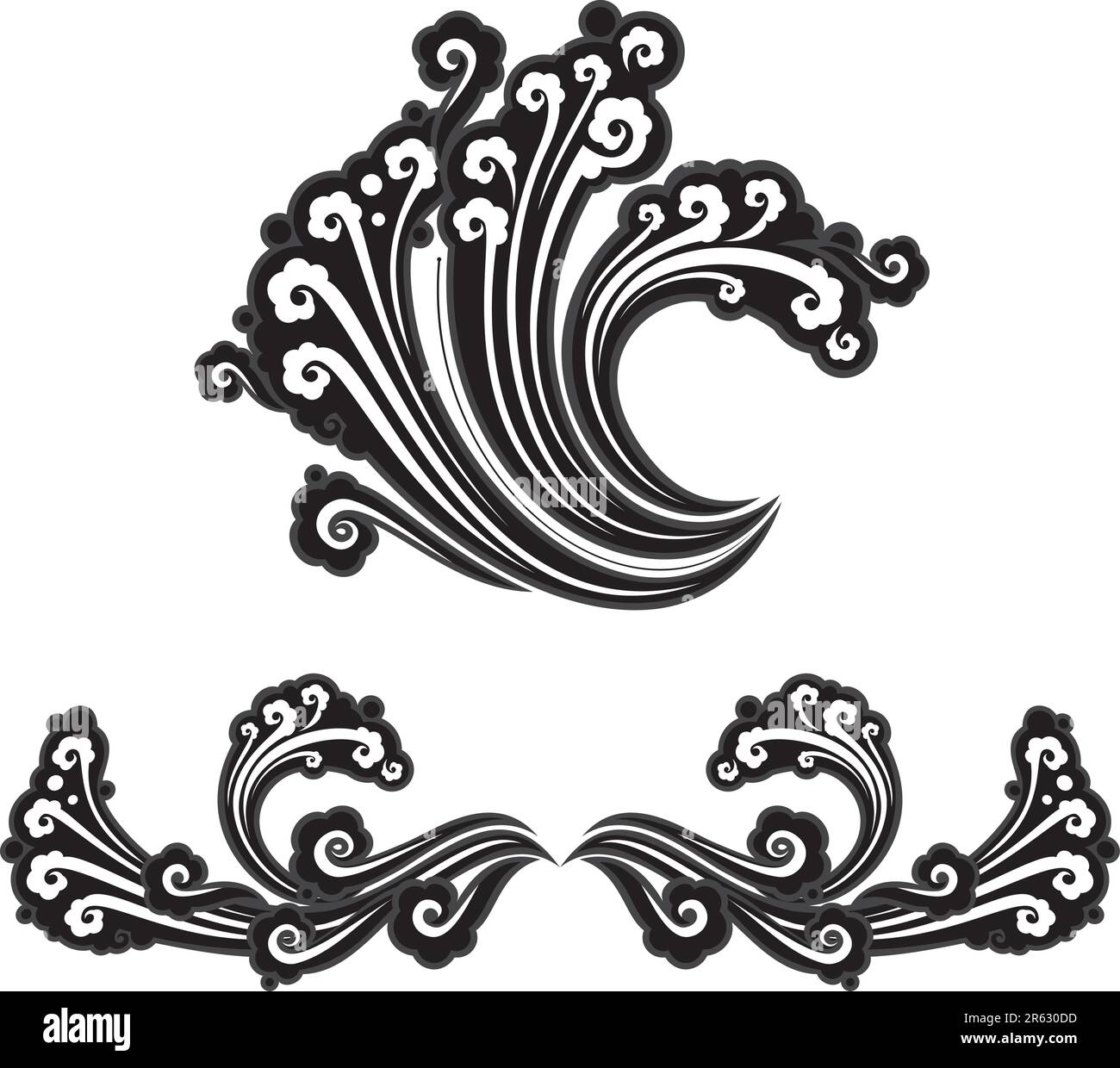 Two version floral wave pattern design Stock Vector Image & Art - Alamy