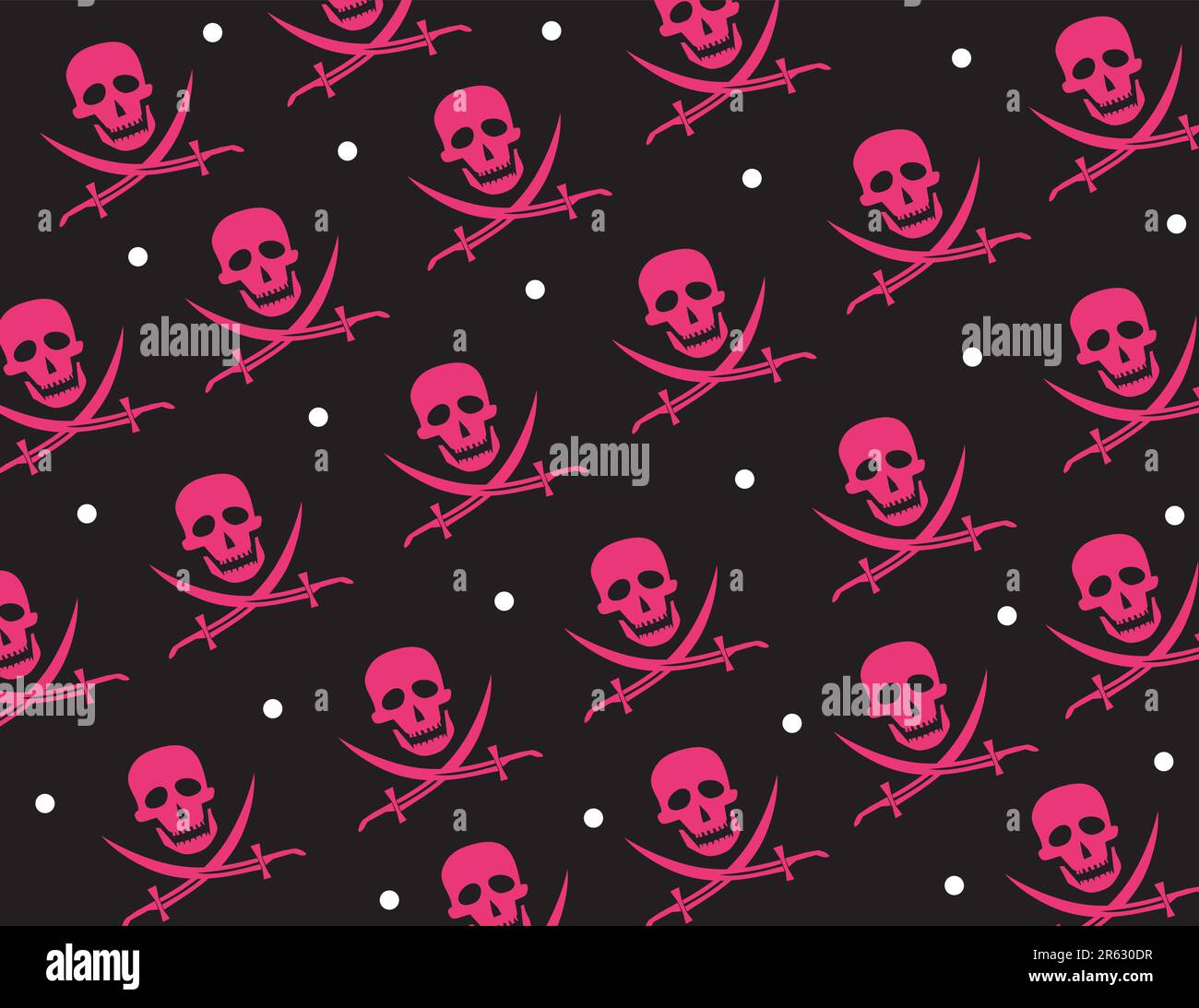 vectorillustration of a Skull Jolly Roger Repeat Pattern Stock Vector ...