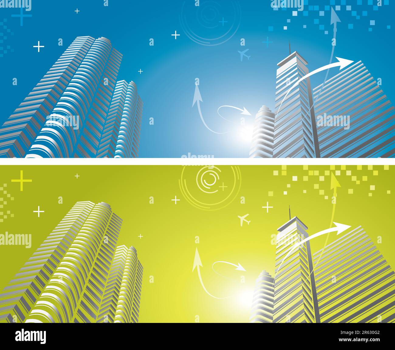 two color buildings and sky background Stock Vector Image & Art - Alamy