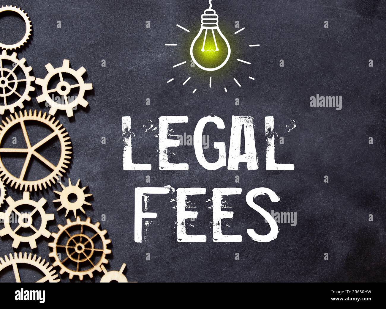 LEGAL FEES. claims calculator glasses top view. text on paper on an ...