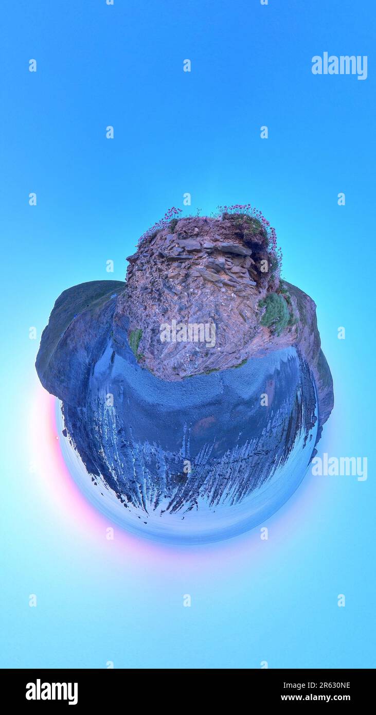 Low Tide With Sunset At Hartland's Jurasssic Coast On Tiny Planet ...