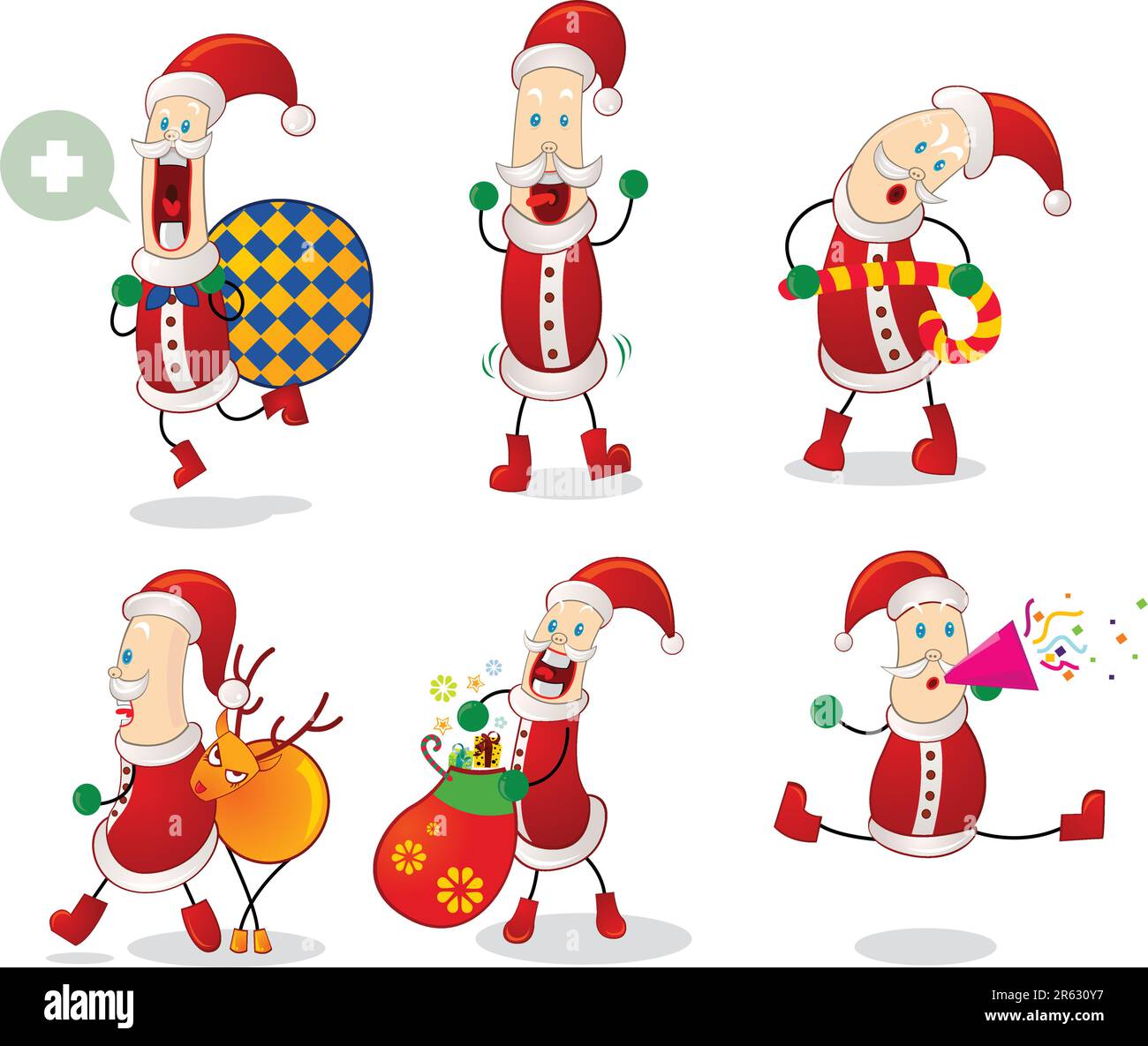 Six Santa Claus character pattern design Stock Vector Image & Art - Alamy