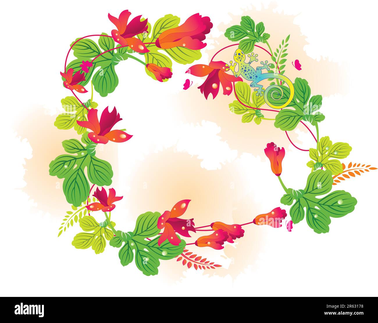 Garland of flowers pattern design background Stock Vector Image & Art ...