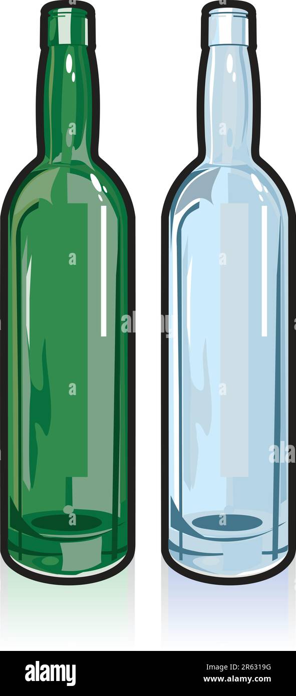 Glass transparent bottles Stock Vector Images - Alamy
