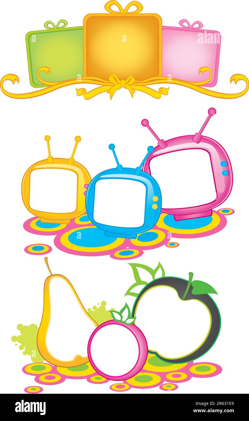 Three version creative signboard pattern design Stock Vector Image ...