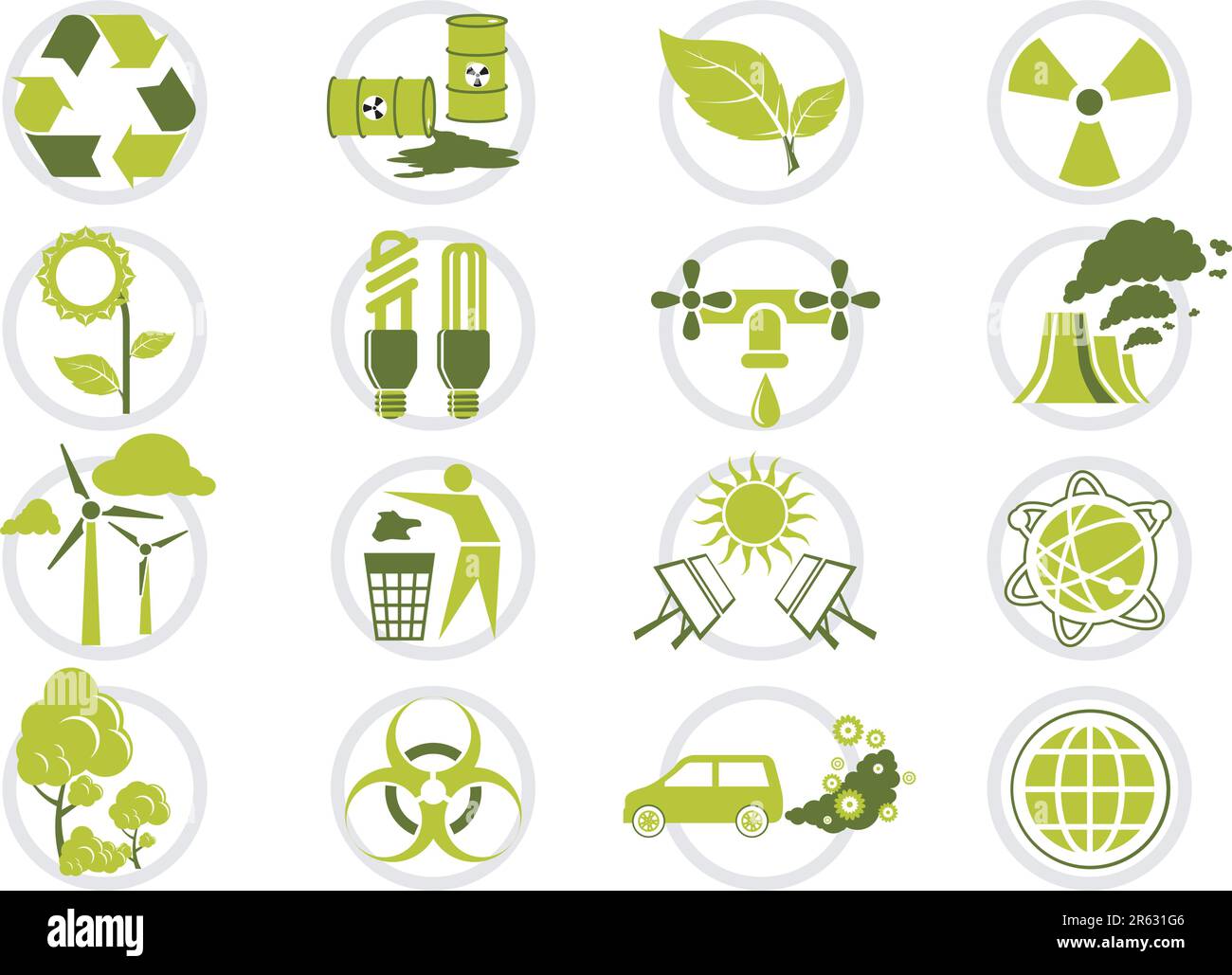 Energy saving and environmental protection icon set Stock Vector Image ...
