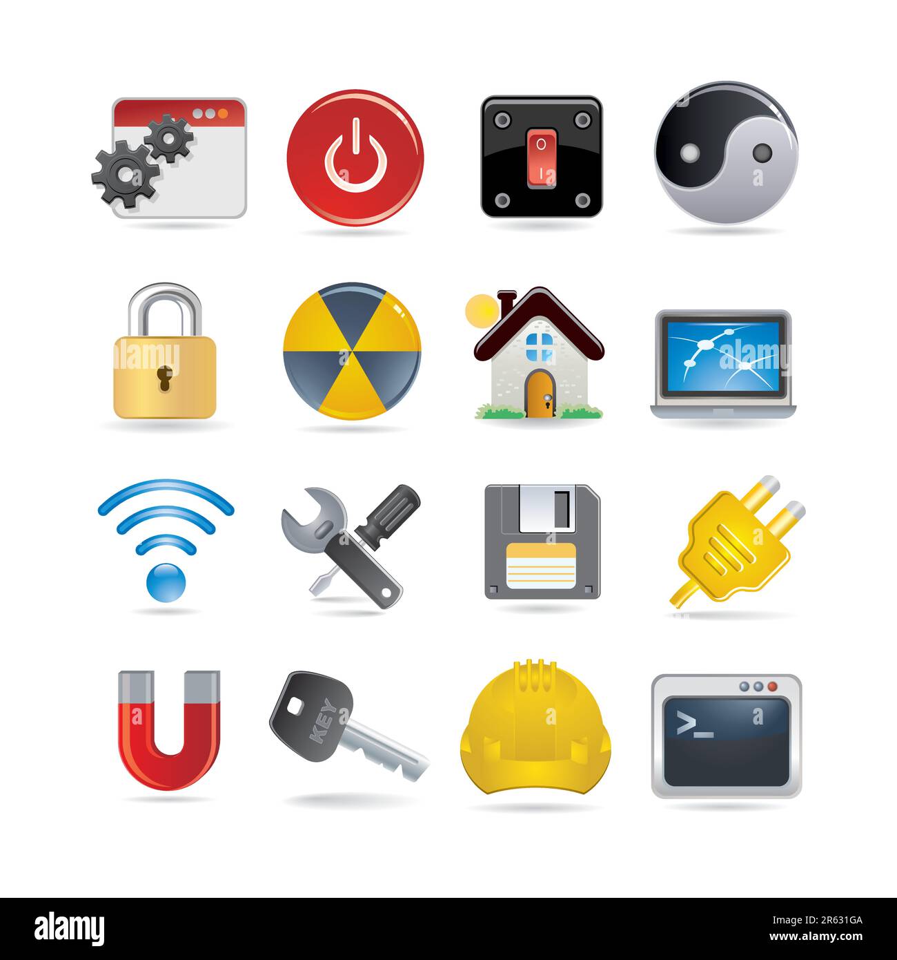 Illustration of settings icon set Stock Vector Image & Art - Alamy