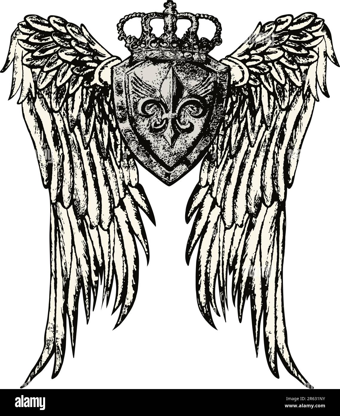 classic shield with tribal wing Stock Vector Image & Art - Alamy