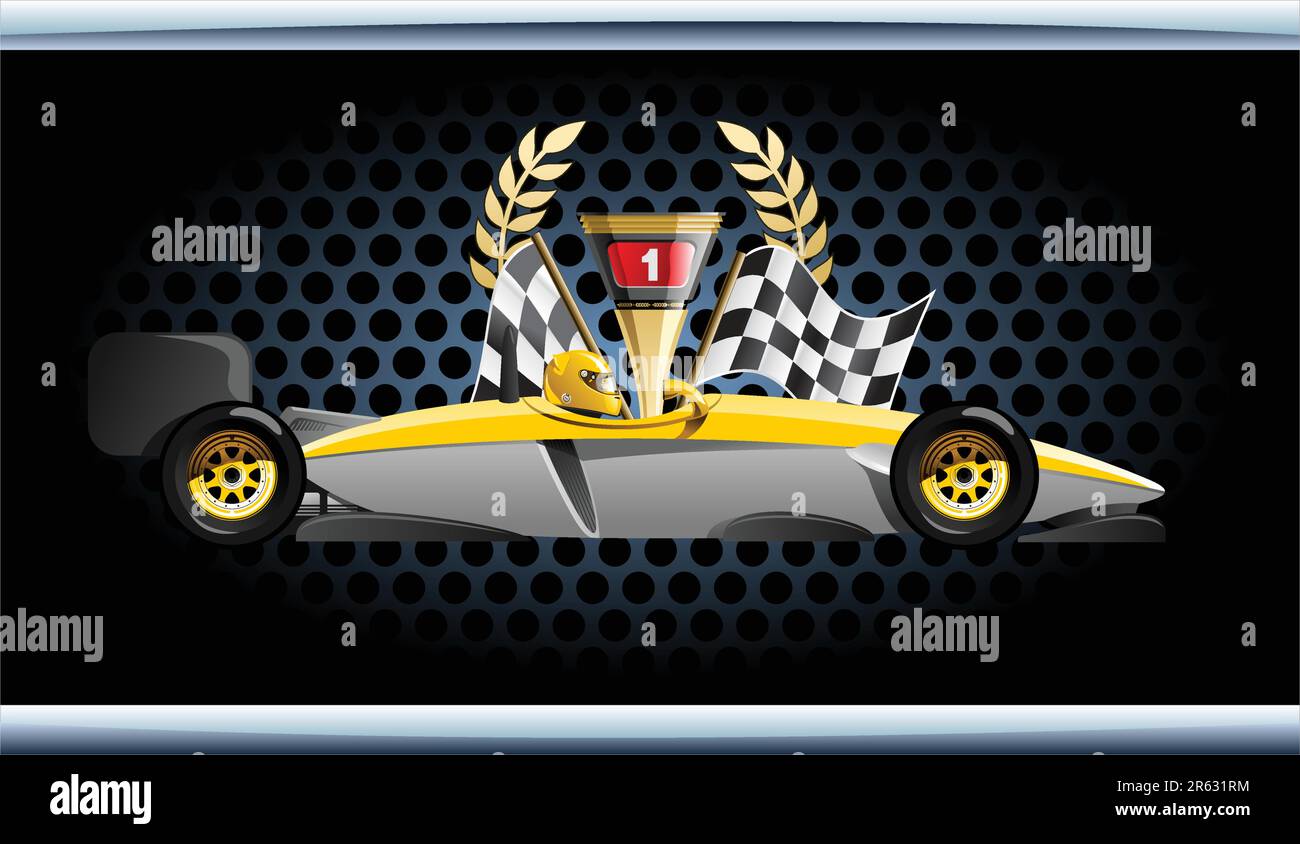 vector illustration of racing car. (Simple gradients only - no gradient ...