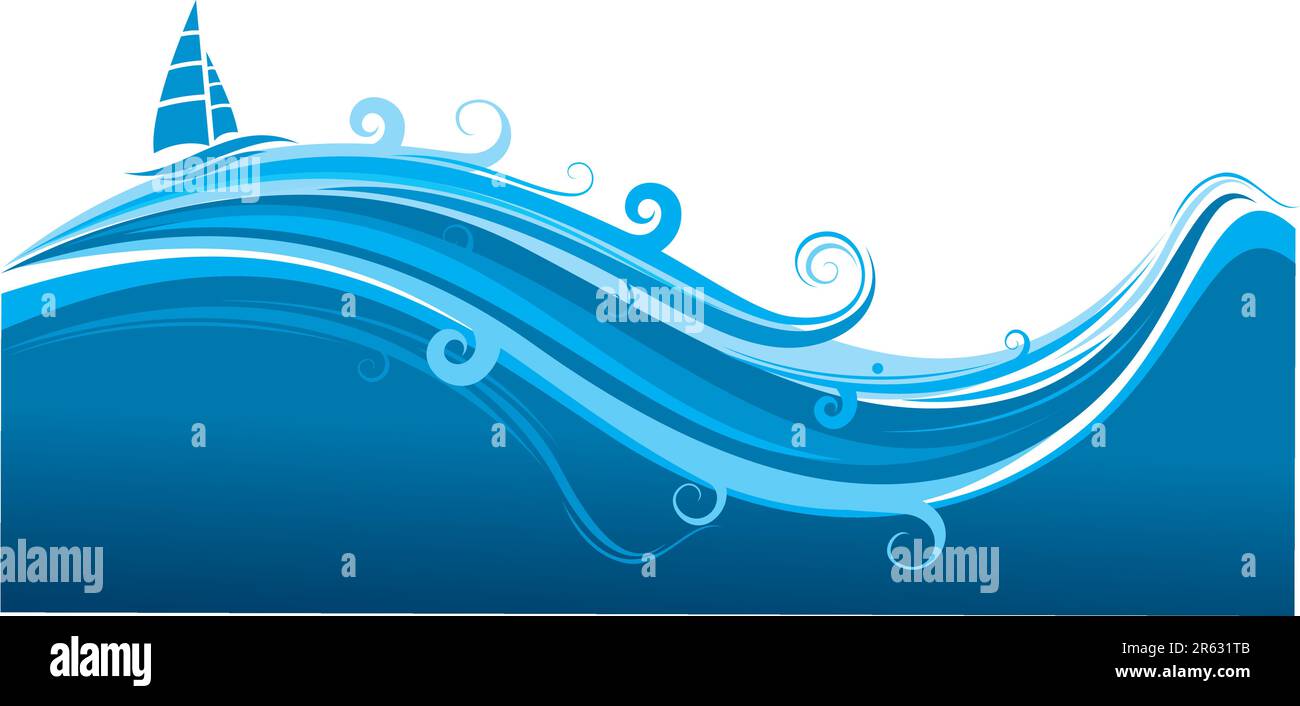 Sail with abstract waves pattern design Stock Vector Image & Art - Alamy
