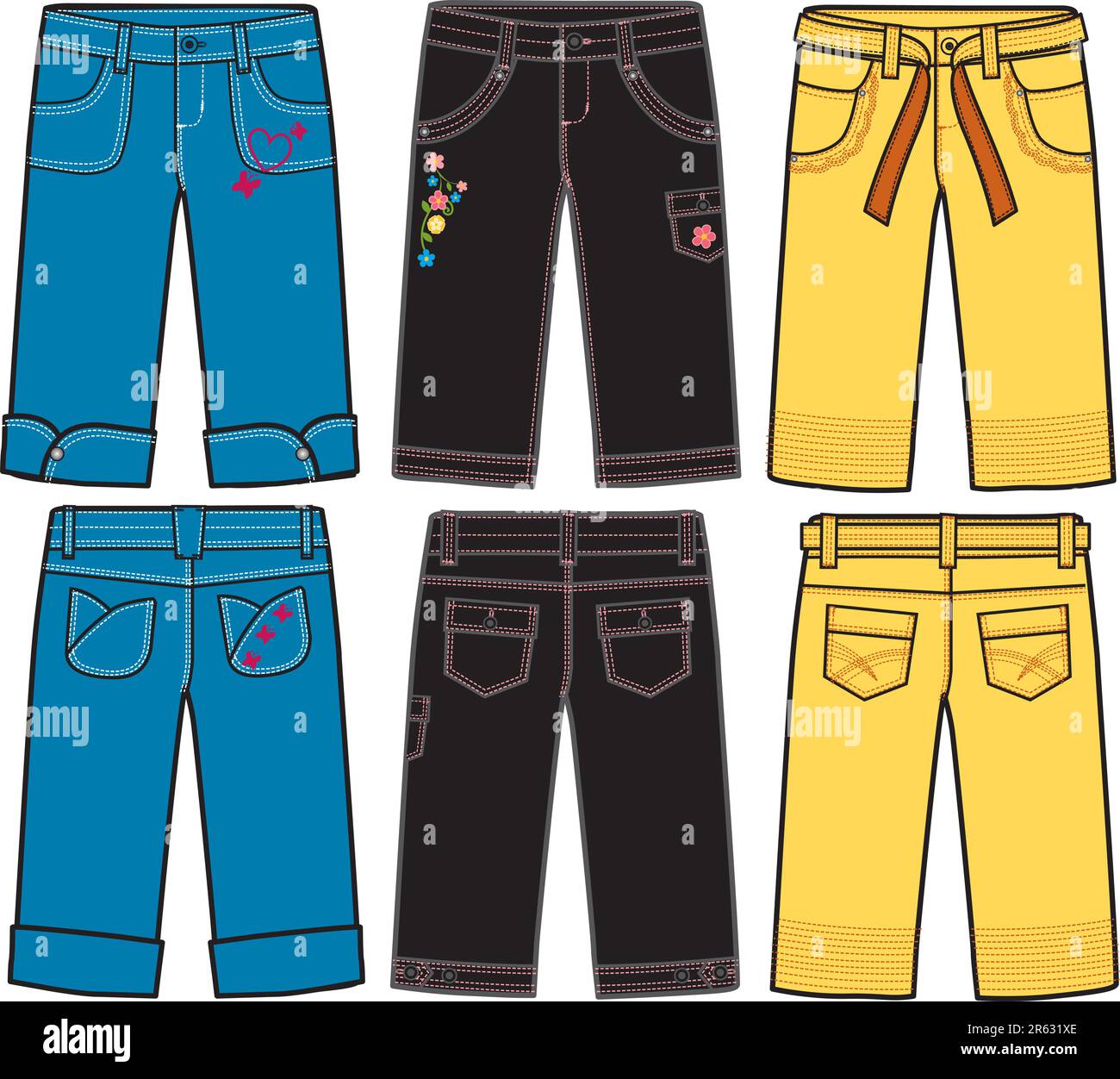 Female trousers illustration Stock Vector Images - Alamy